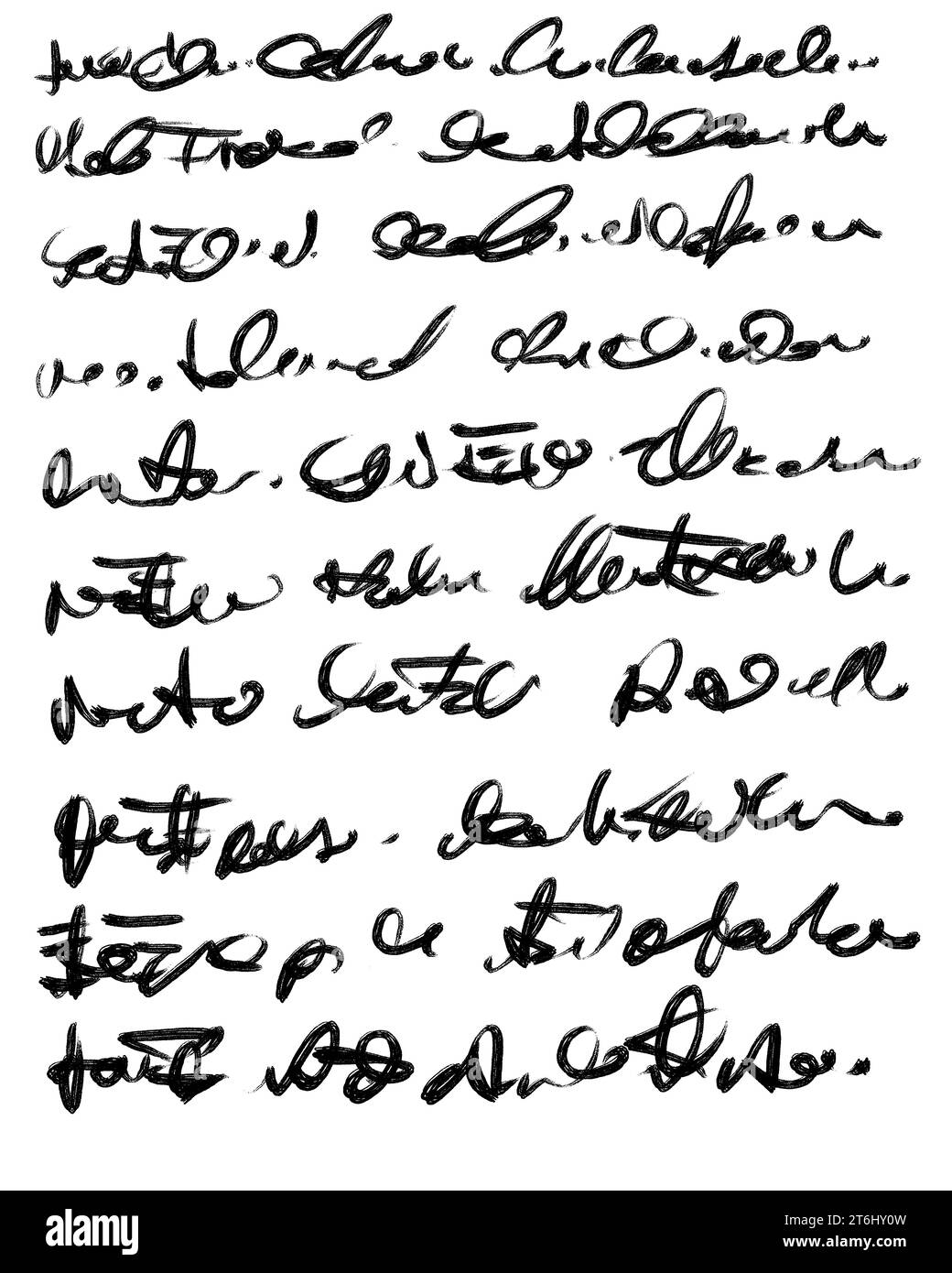 Abstract handwritten text, notes, scribbles, extraterrestrial writing ...