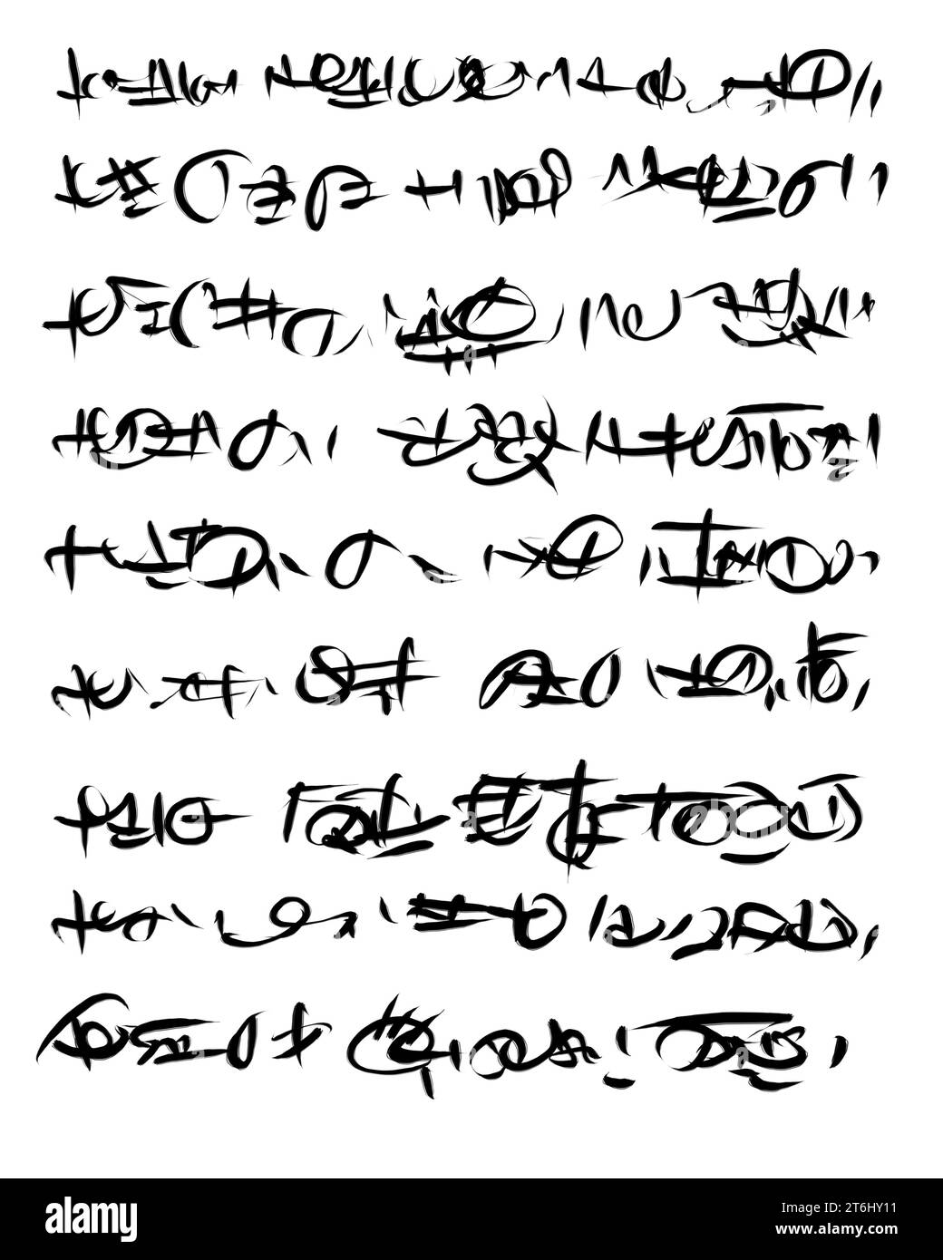 Abstract handwritten text, notes, scribbles, extraterrestrial writing ...