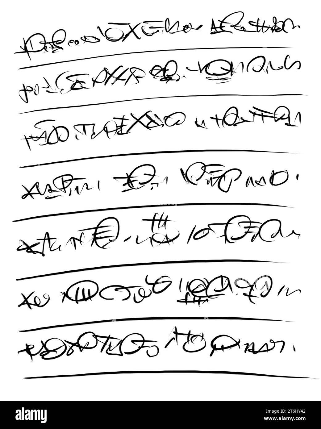Abstract handwritten text, notes, scribbles, extraterrestrial writing ...