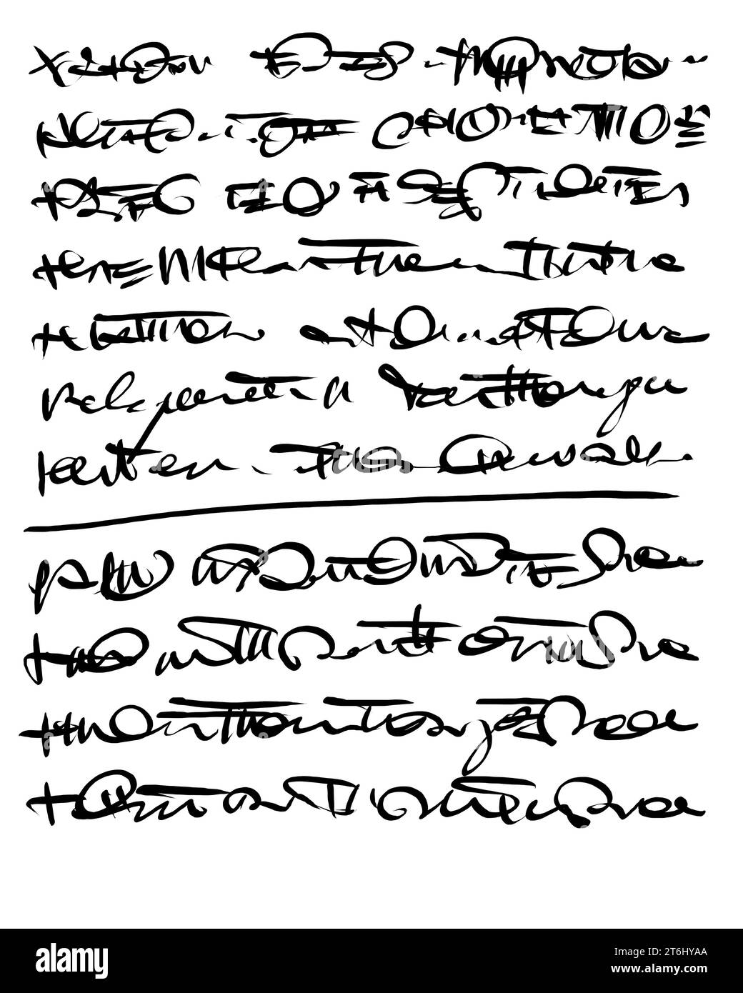 Abstract handwritten text, notes, scribbles, extraterrestrial writing ...
