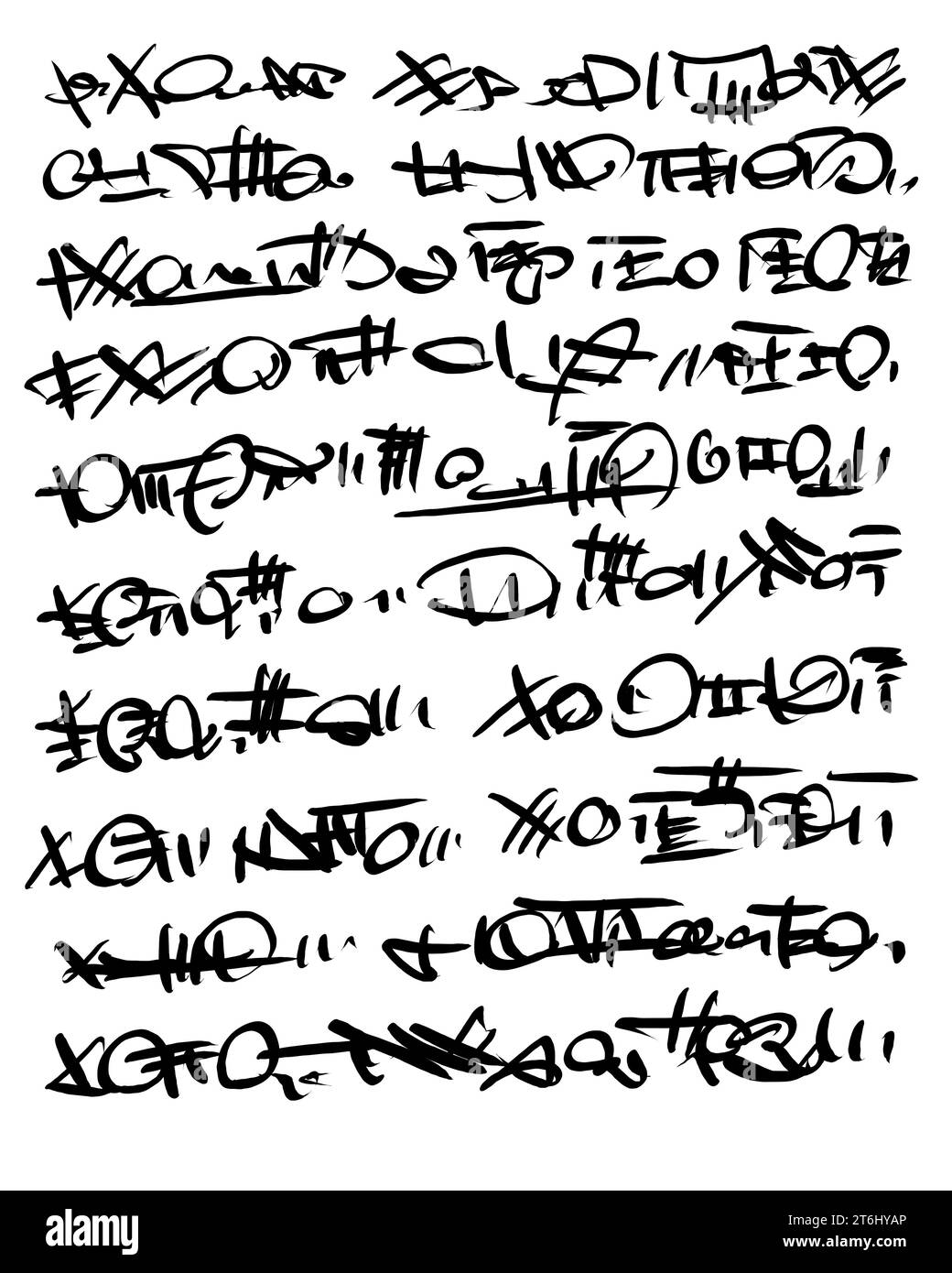 Abstract handwritten text, notes, scribbles, extraterrestrial writing ...