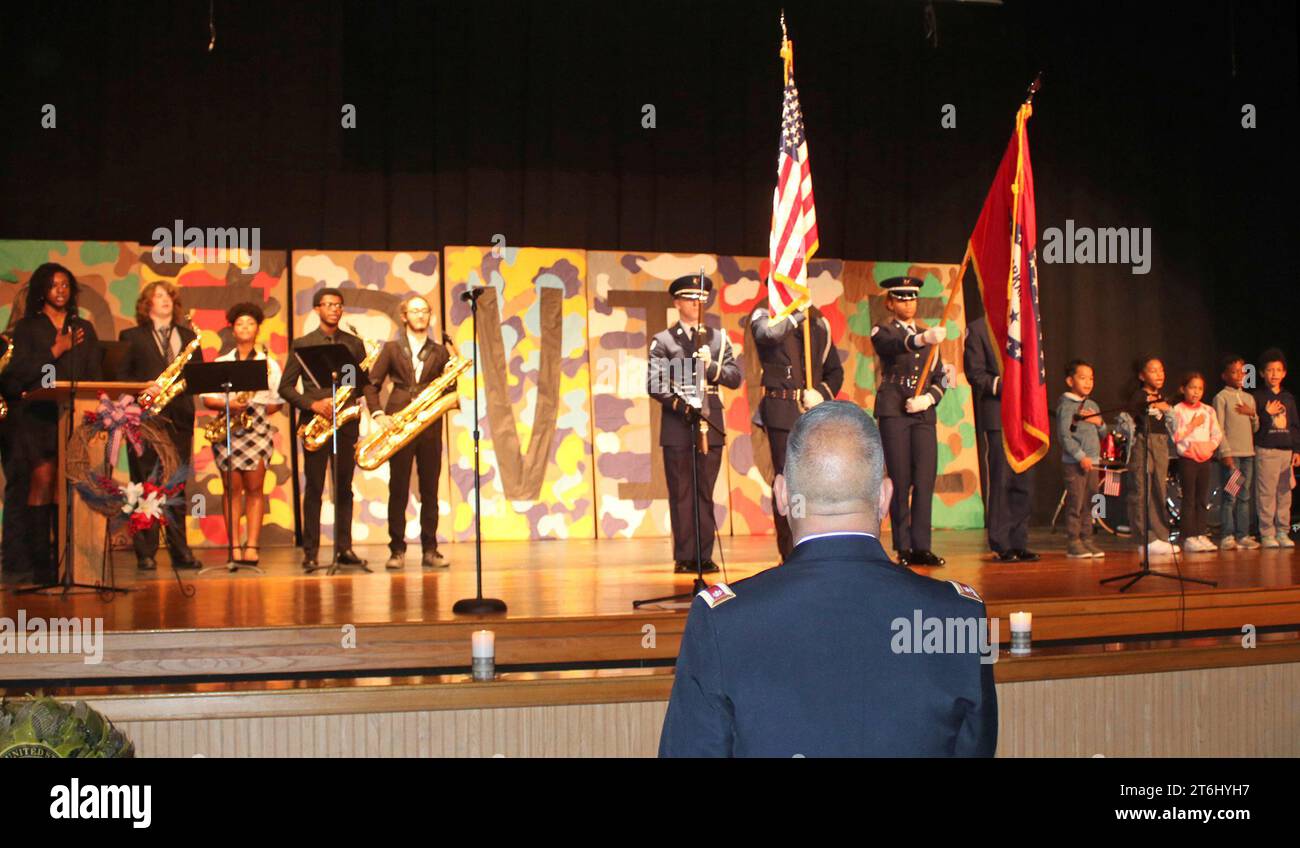 Guest speaker Lt. Colonel Steven Beaumont stands as Nettleton High ...
