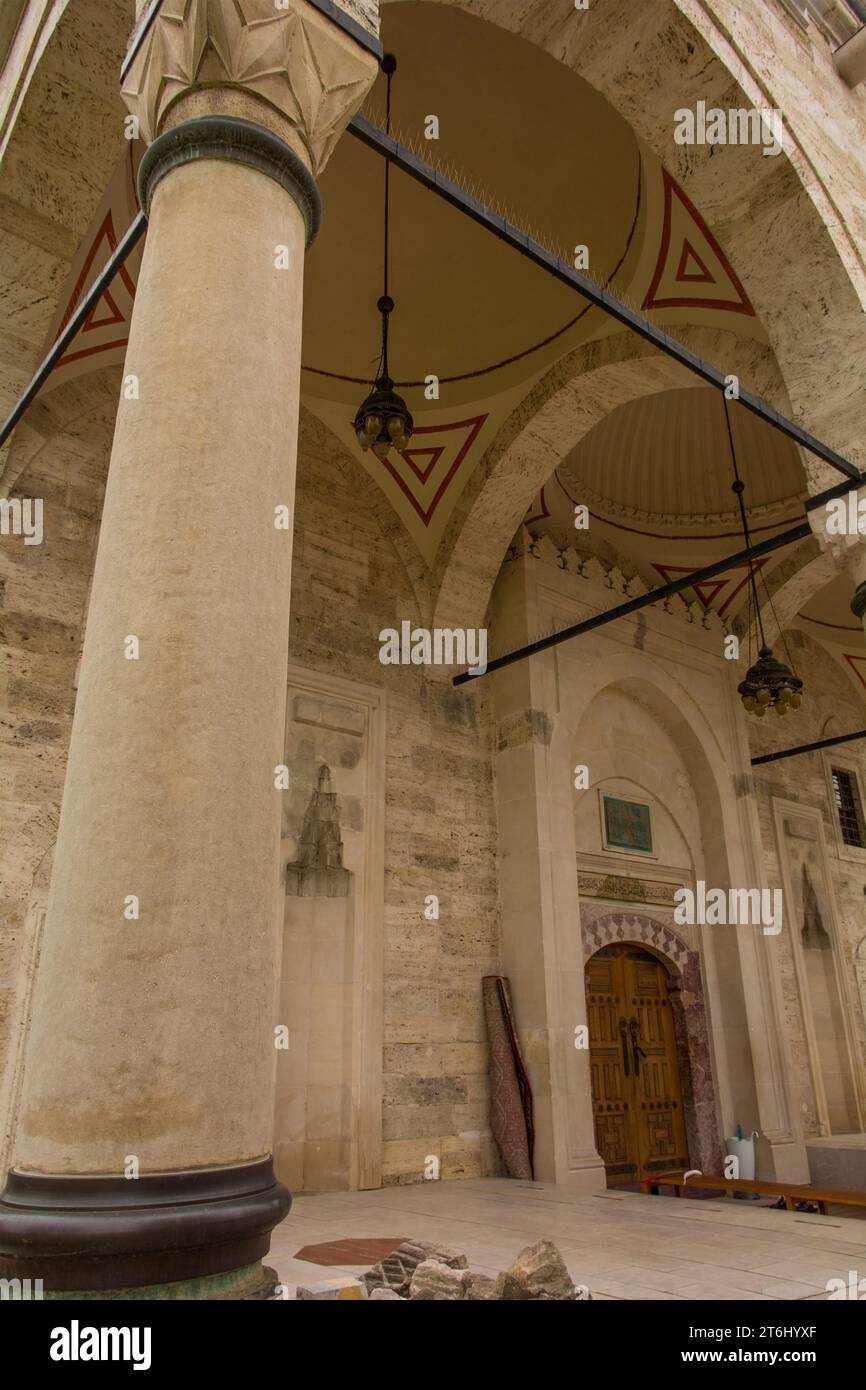 The entrance to the landmark Ferhat Pasha Mosque in Banja Luka ...