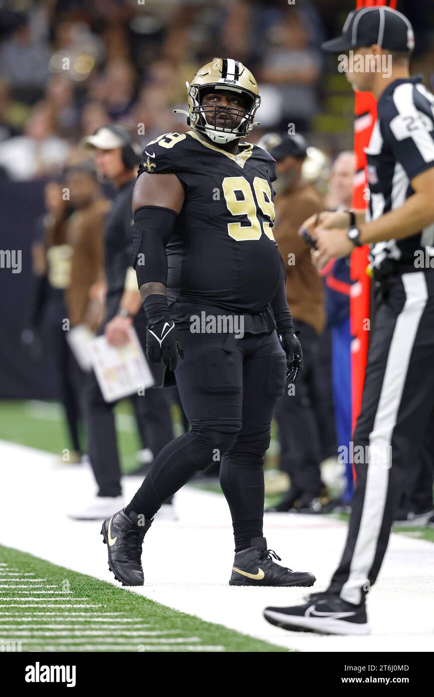 New Orleans Saints defensive tackle Khalen Saunders (99) during an NFL ...