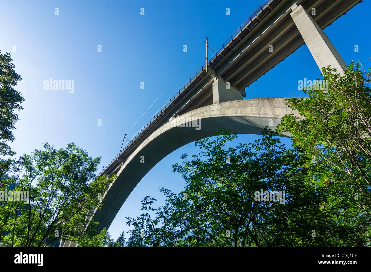 Bridge falkensteinbrucke of railway line tauernbahn tauern railway hi ...