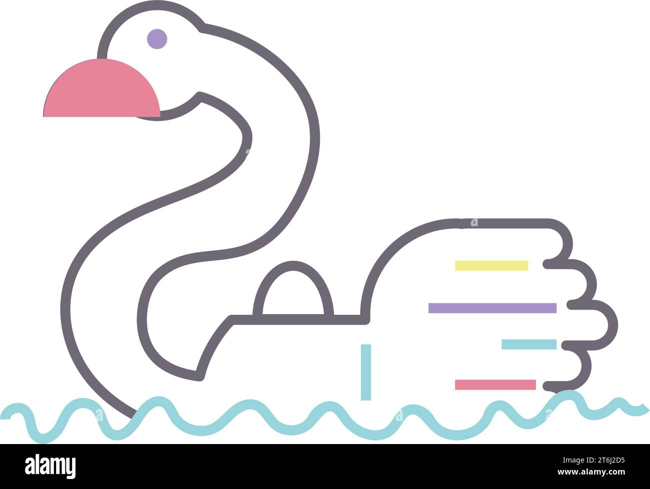 Colored swan vehicle amusement park icon Vector Stock Vector Image ...