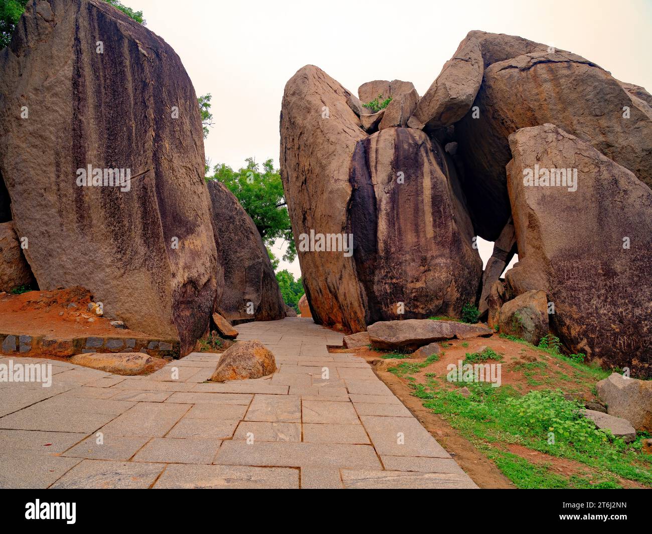 Rock formation at Mamallapuram (Mahabalipuram), on the Coromandel Coast ...