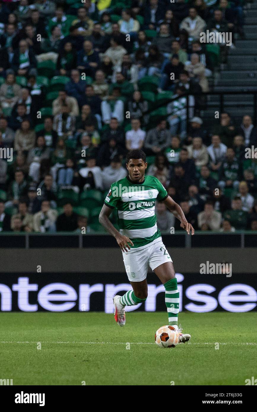 November 09, 2023. Lisbon, Portugal. Sporting's defender from Brazil ...