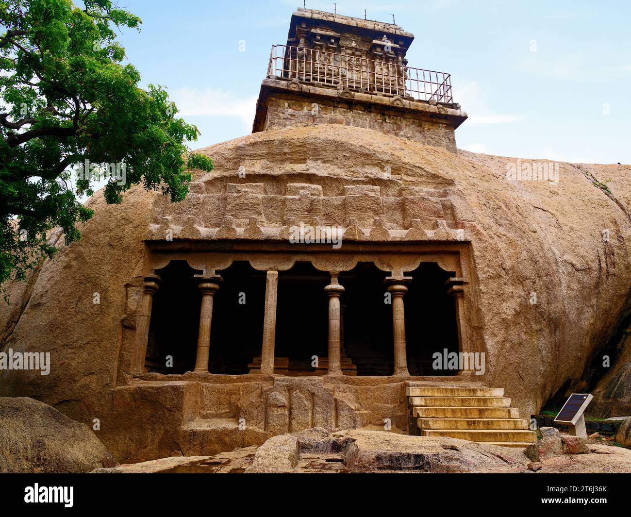 Seventh century rock/cave temple at Mamallapuram (Mahabalipuram), on ...