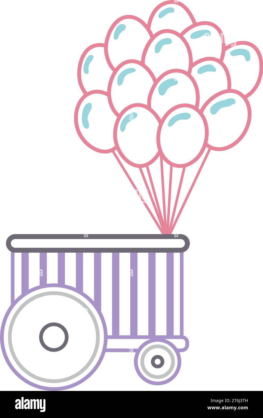 Colored balloons carnival cart icon Vector Stock Vector Image & Art - Alamy