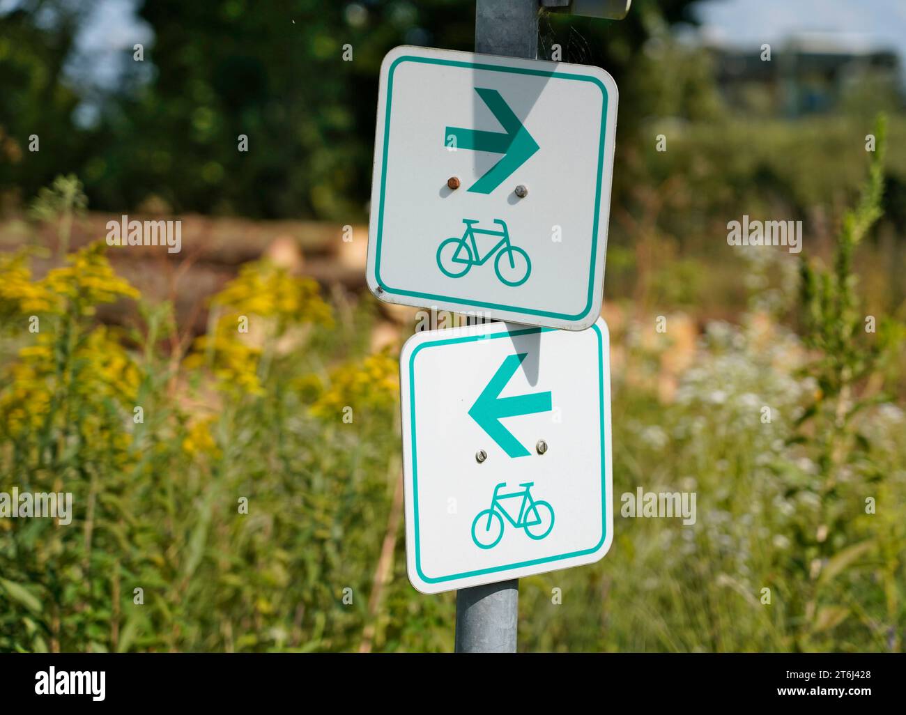 Germany, Bavaria, Upper Bavaria, Altötting county, cycle path ...