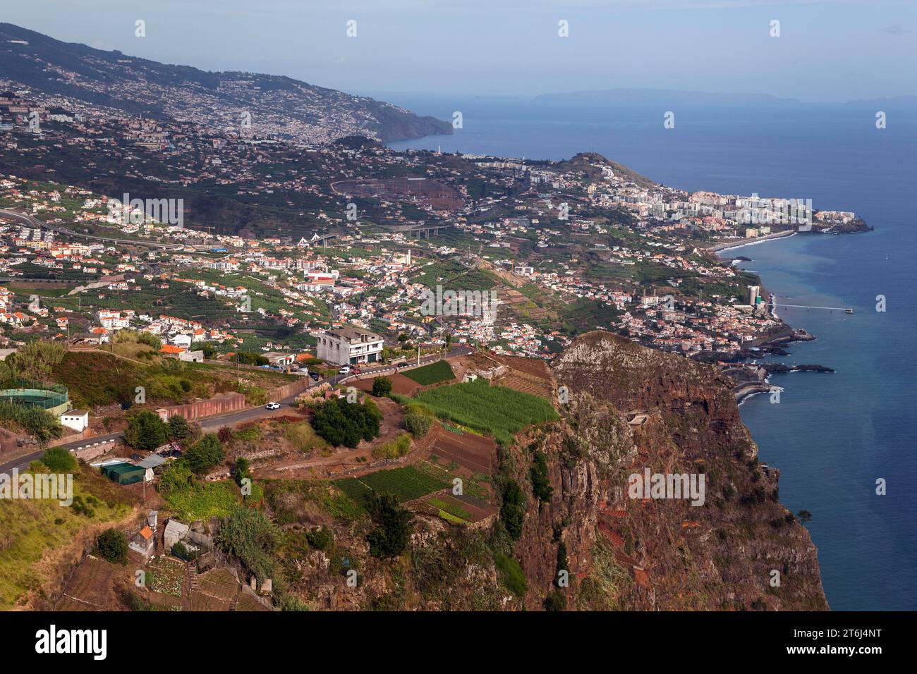 View of the cliffs, Cabo Girao, Camara de Lobos, south coast, Madeira ...