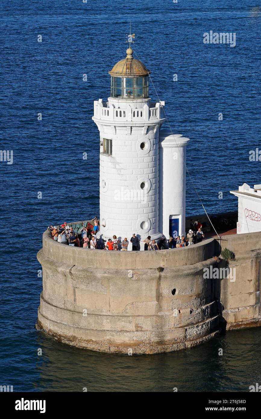 Lighthouse in the harbour of Getxo near Bilbao, Spain Stock Photo - Alamy