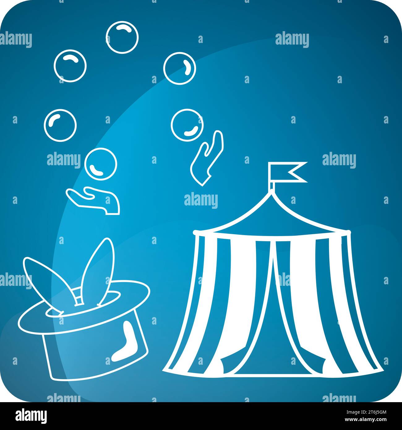 Amusement park vector flat icon set with circus tent Cut Out Stock ...