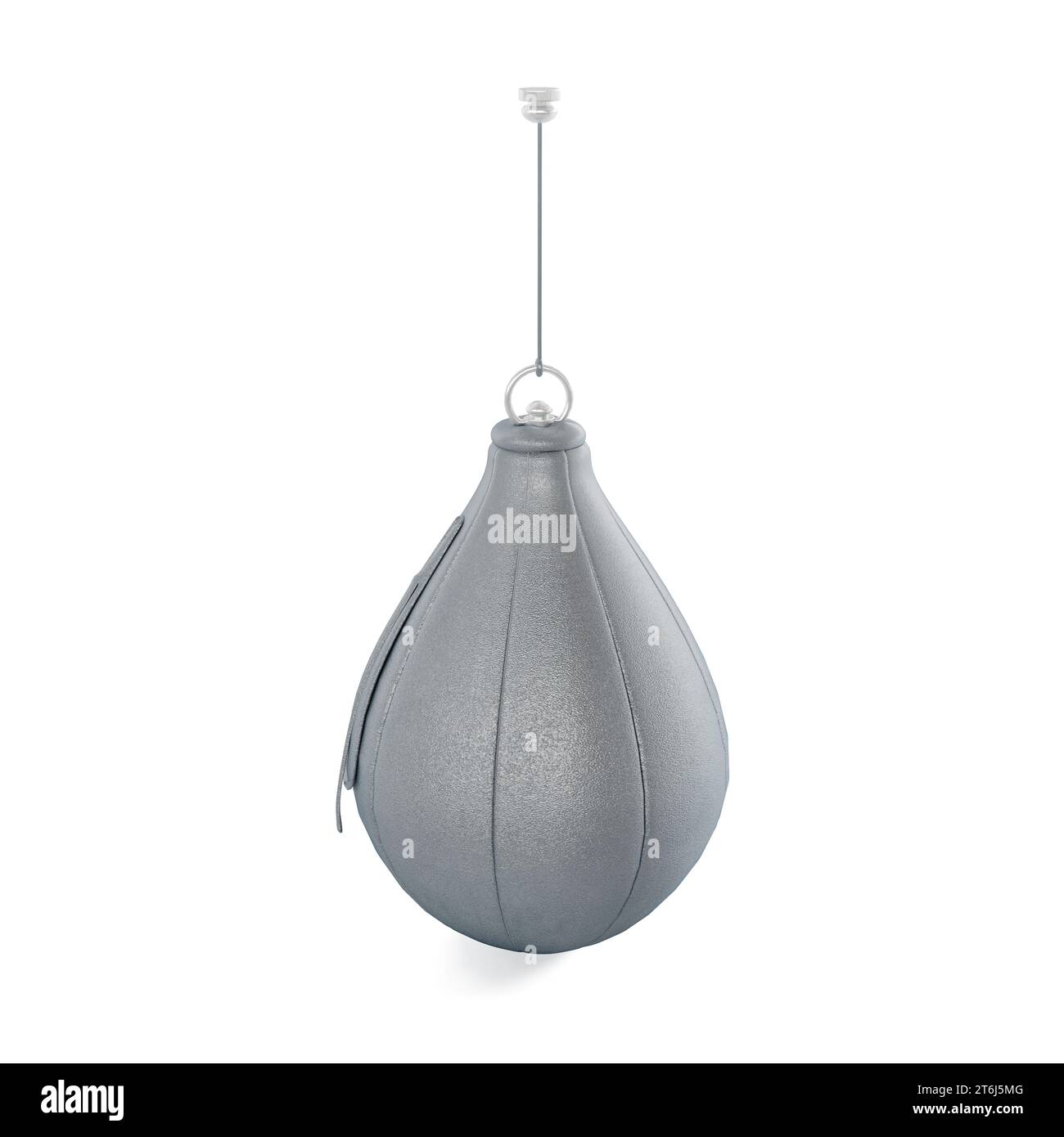 This image shows a grey sphere suspended from a metallic rod attached ...