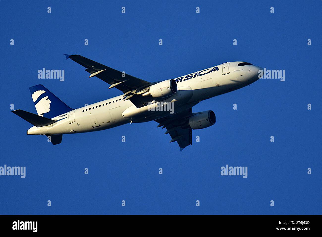 An Air Corsica plane arrives at Marseille Provence Airport Stock Photo ...