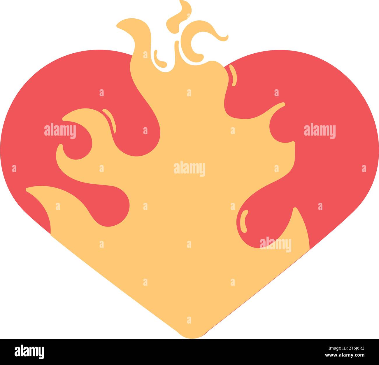 Isolated heart shape icon with fire Vector illustration Stock Vector ...