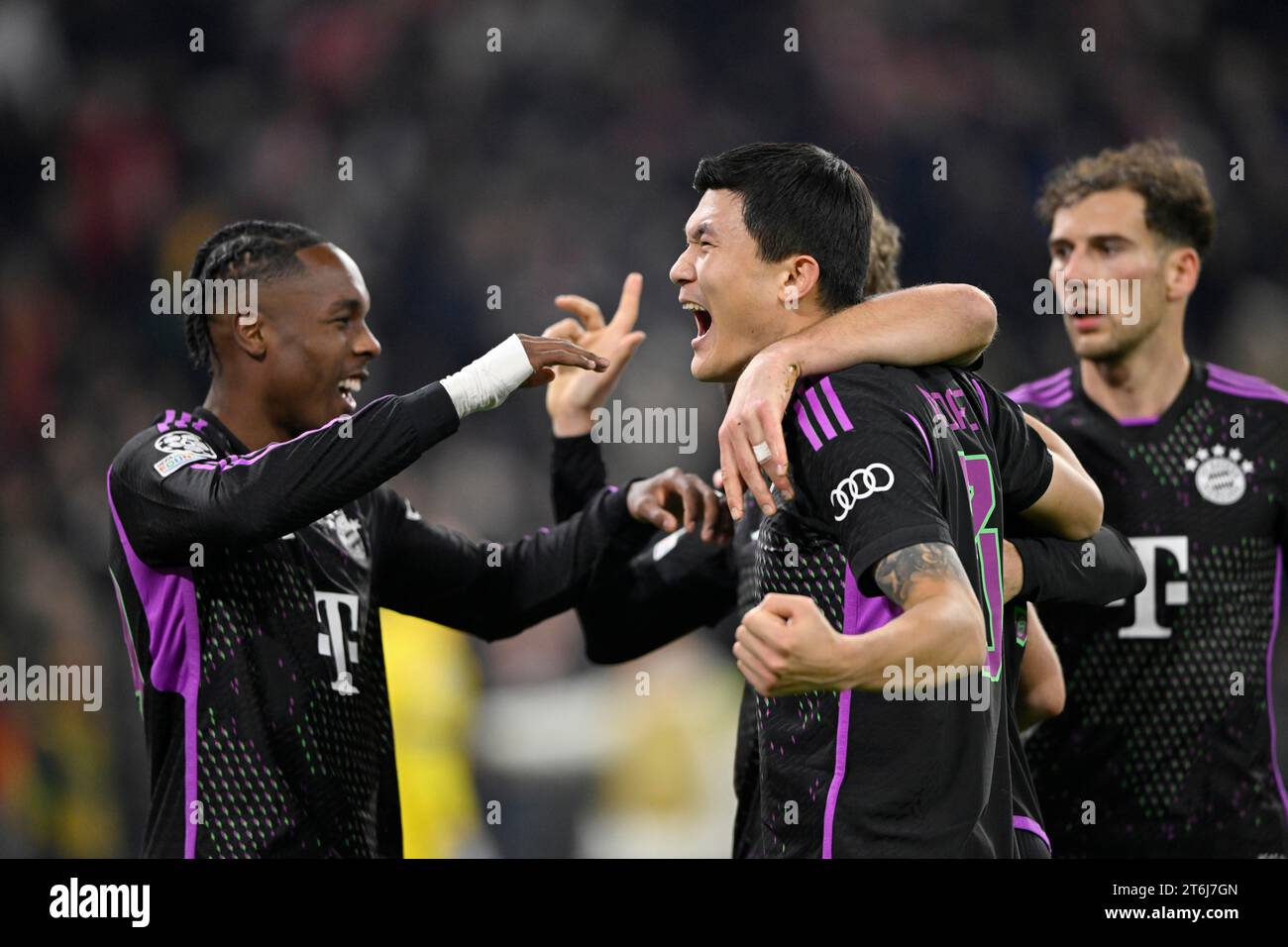 Goal celebration Mathys Tel FC Bayern Muenchen FCB (39) Min-jae Kim FC ...