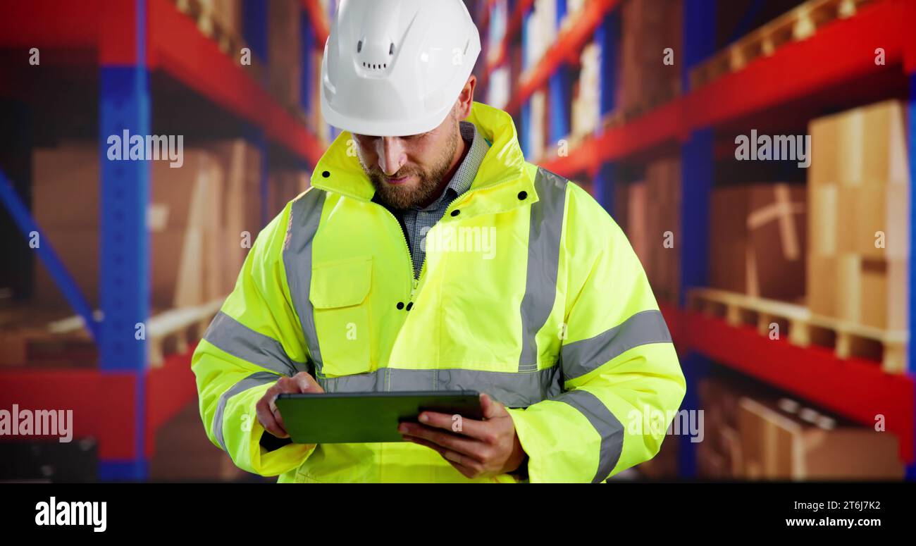 Digital Warehouse And Logistics Store. Staff Working Stock Photo - Alamy