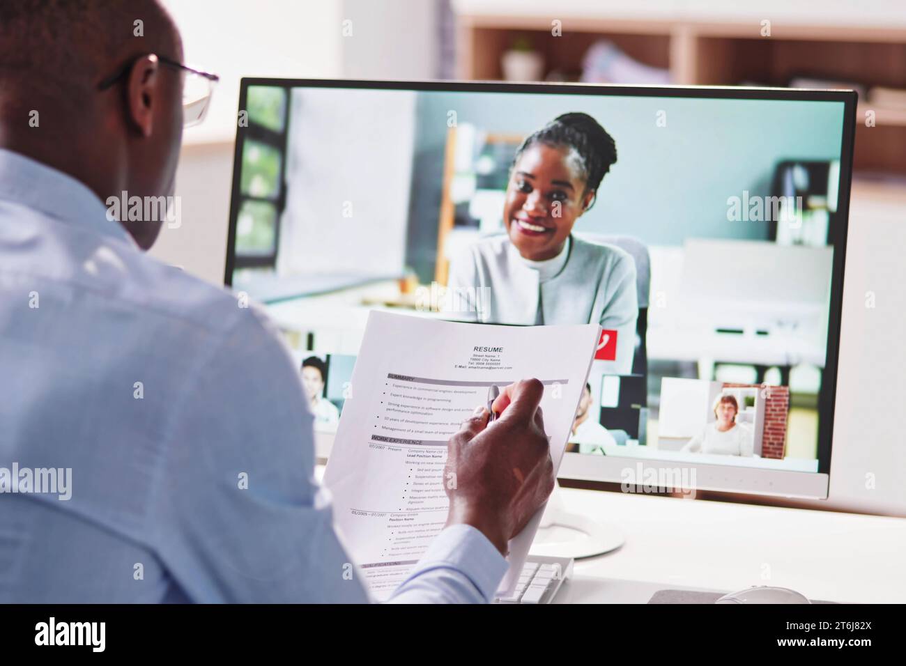 Online Video Conference: Job Interview Meeting Conferencing Stock Photo ...