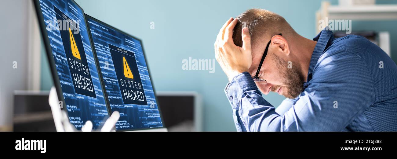 Man computer screen attacks hi-res stock photography and images - Alamy