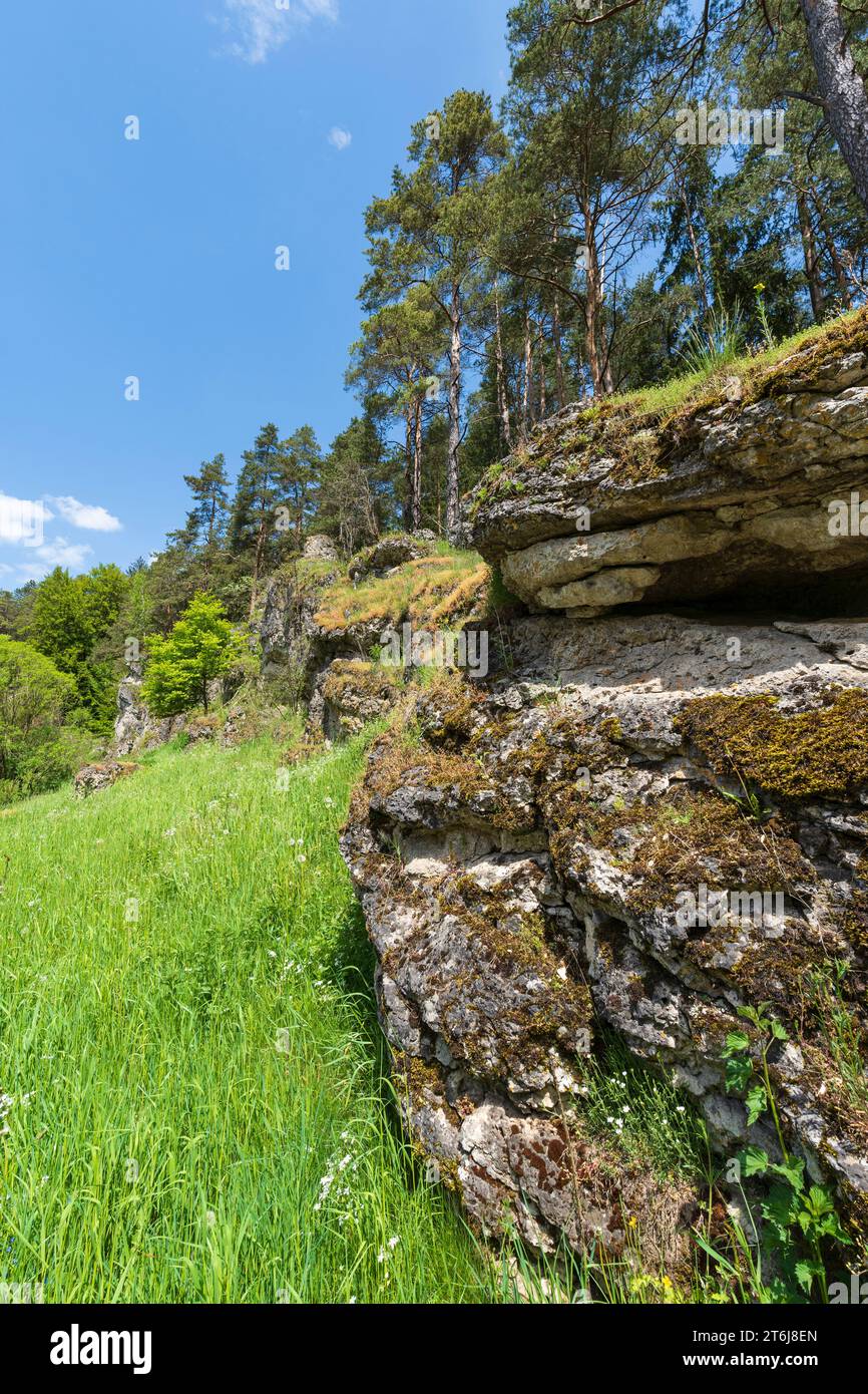 The Langerstein rock formation in Paradise Valley, Franconian ...