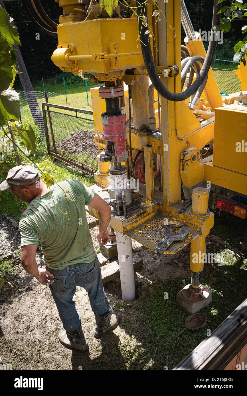 a well at home, a well in the country, geodesy Stock Photo - Alamy