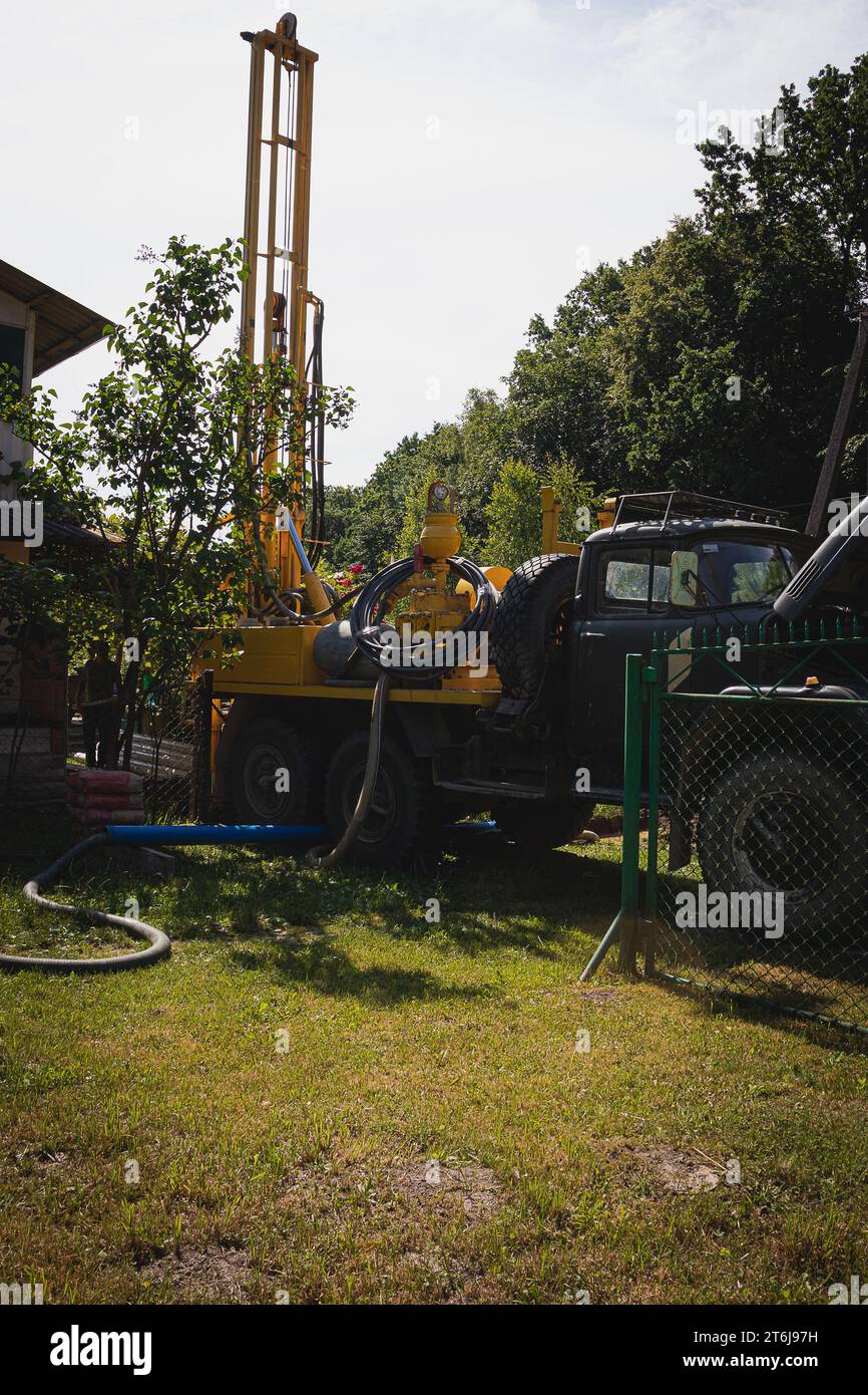 a well at home, a well in the country, geodesy Stock Photo - Alamy