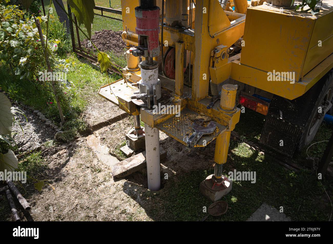 a well at home, a well in the country, geodesy Stock Photo - Alamy