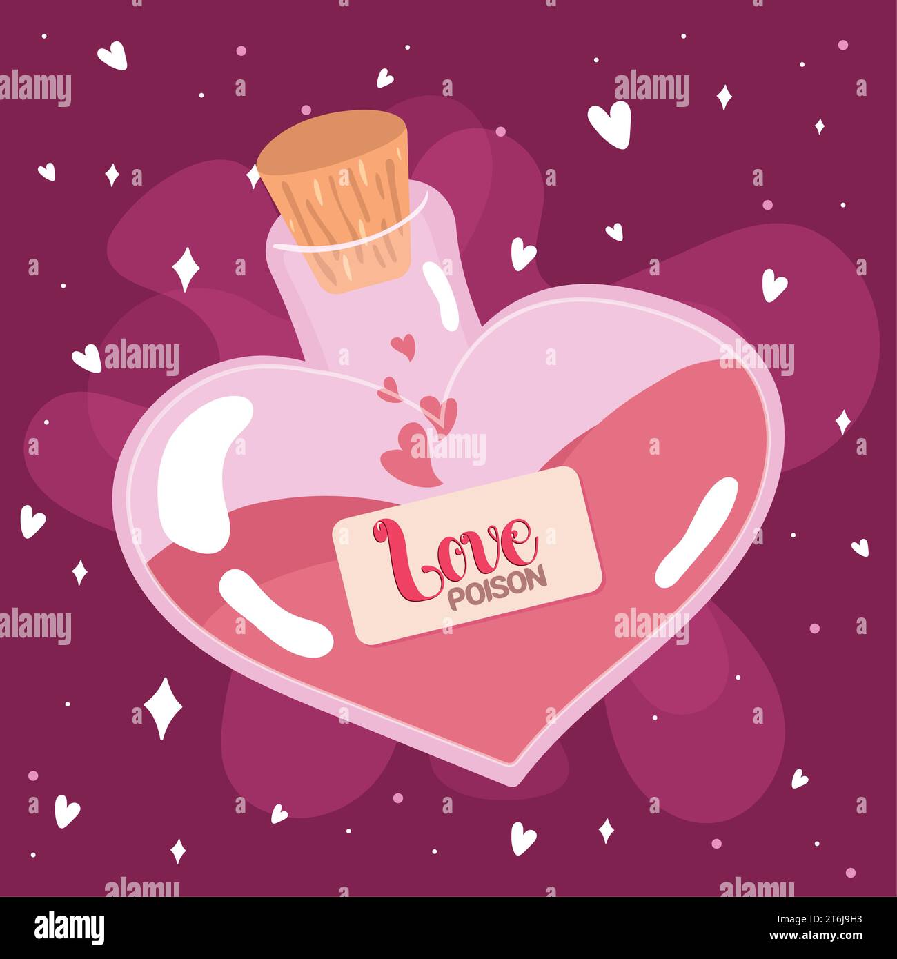 Isolated heart shape love potion Valentine day poster Vector Stock ...
