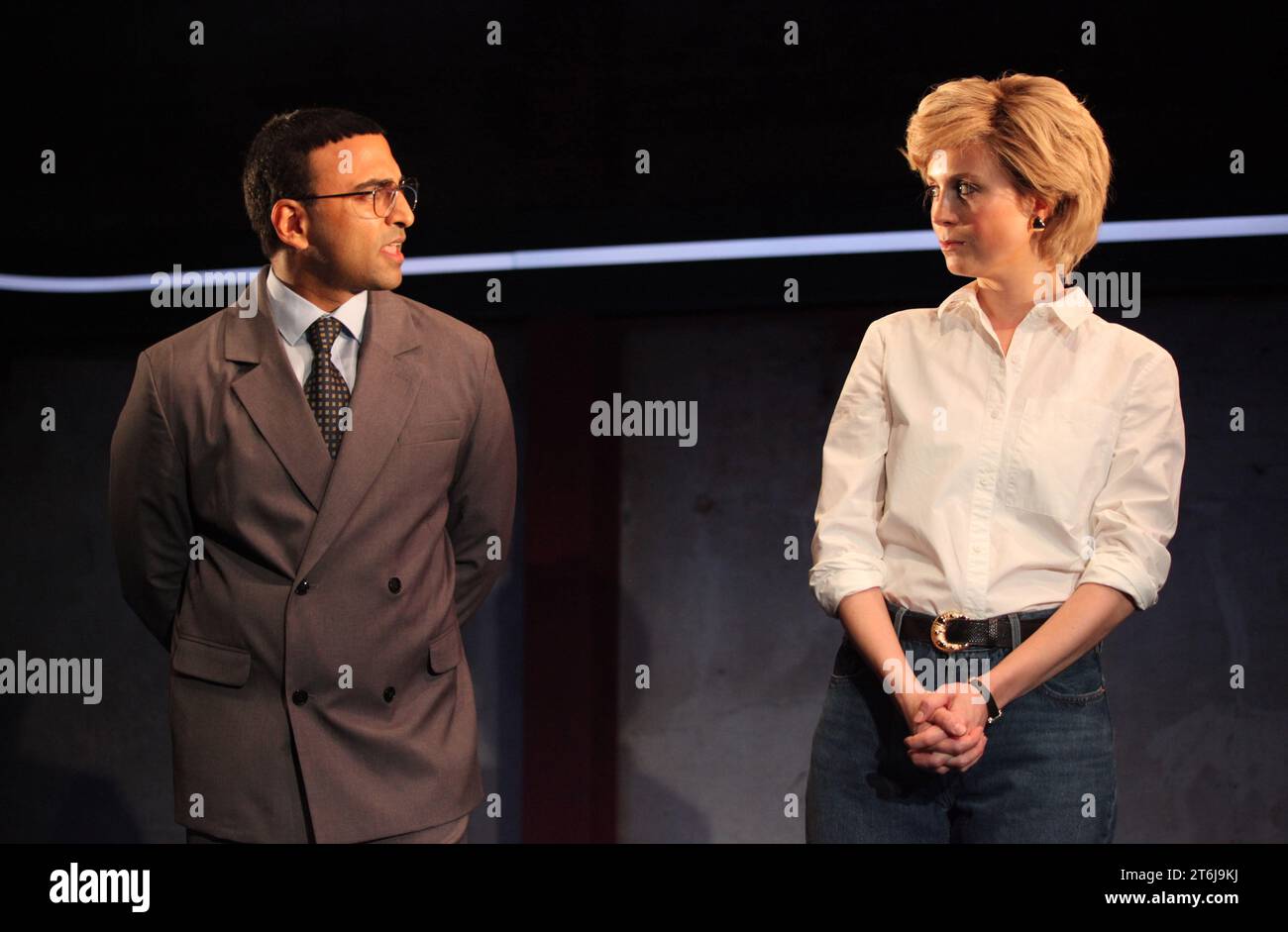 London, UK. Tibu Fortes as Martin Bashir and Yolanda Kettle as Princess ...