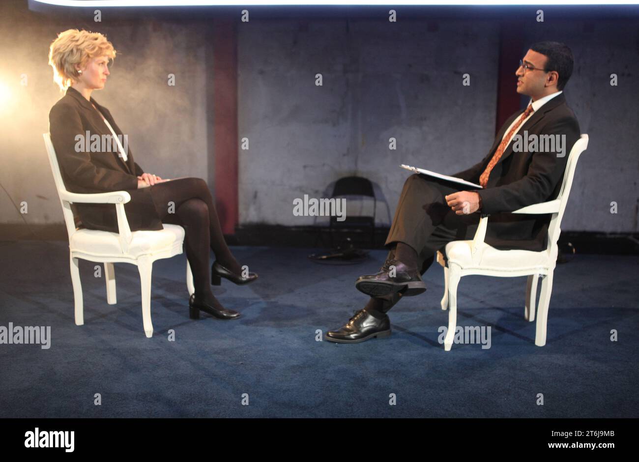 London, UK. Tibu Fortes as Martin Bashir and Yolanda Kettle as Princess ...