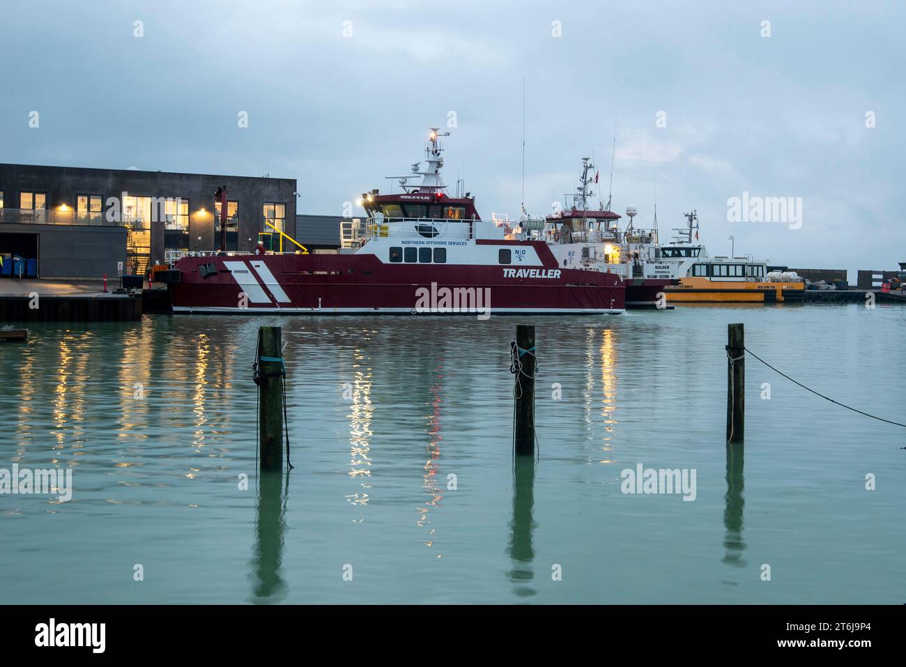 The M/V Traveller, crew transfer vessel, M/V Bolder, service vessel for ...