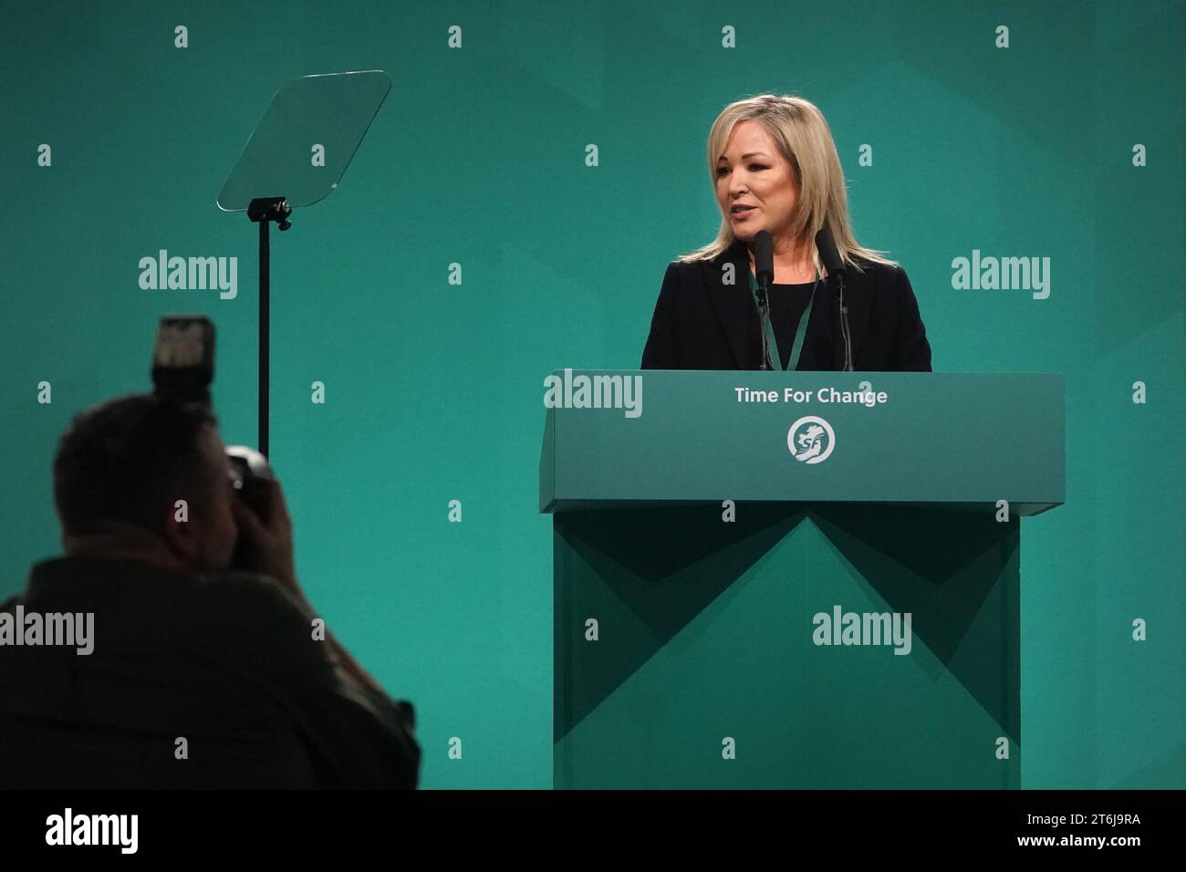 Sinn Fein Vice President Michelle O'Neill during her keynote speech at ...