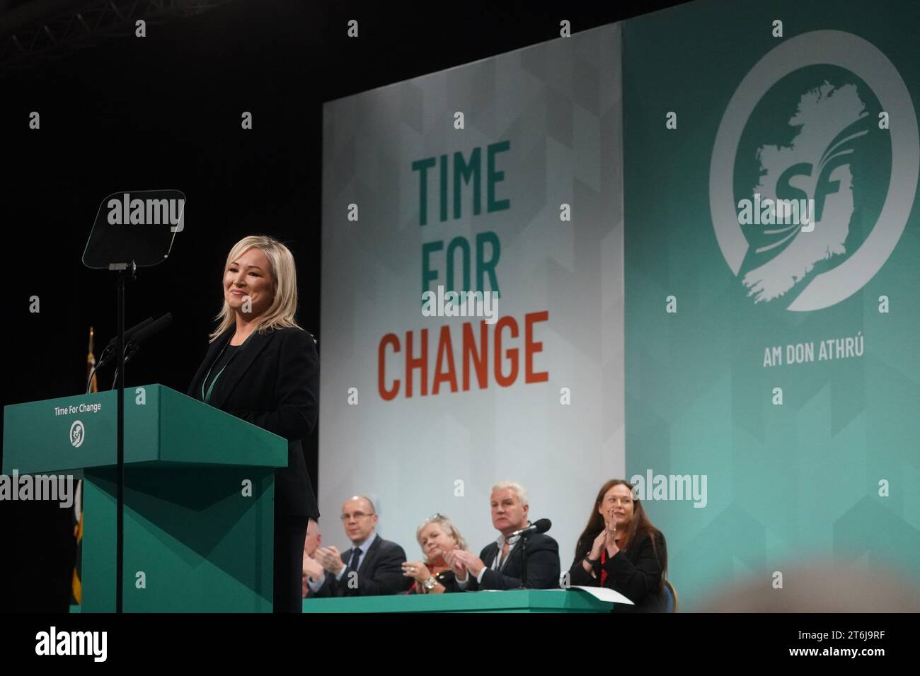 Sinn Fein Vice President Michelle O'Neill during her keynote speech at ...
