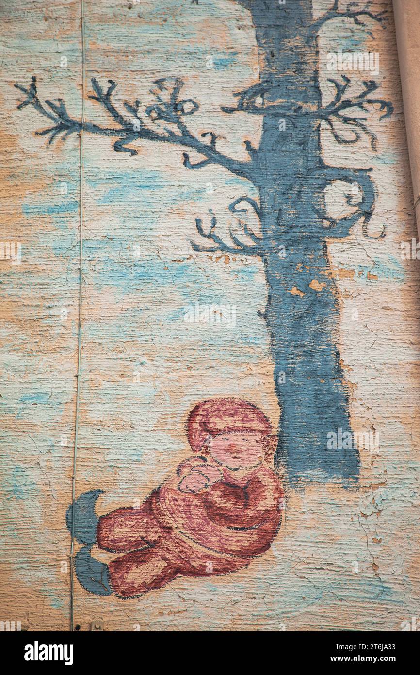 Sami life, graffiti, tradition, Saami, mural, house wall, Rovaniemi ...