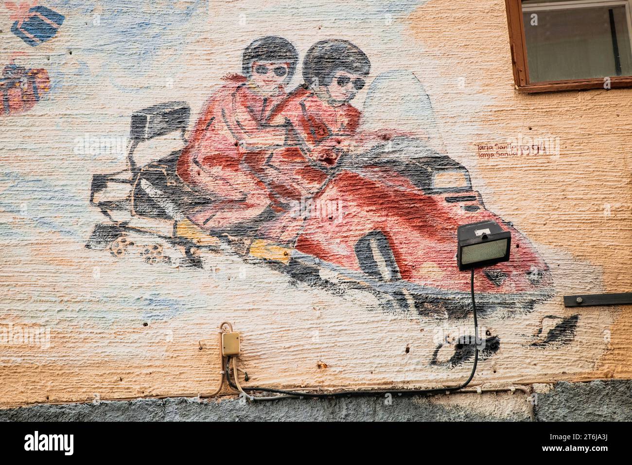 Sami life, graffiti, tradition, Saami, mural, house wall, Rovaniemi ...