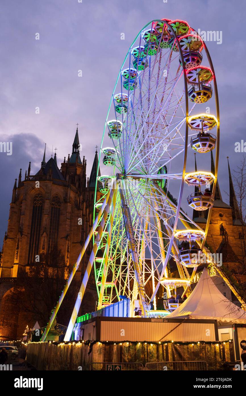 Christmas market on the cathedral square, Ferris wheel, cathedral ...