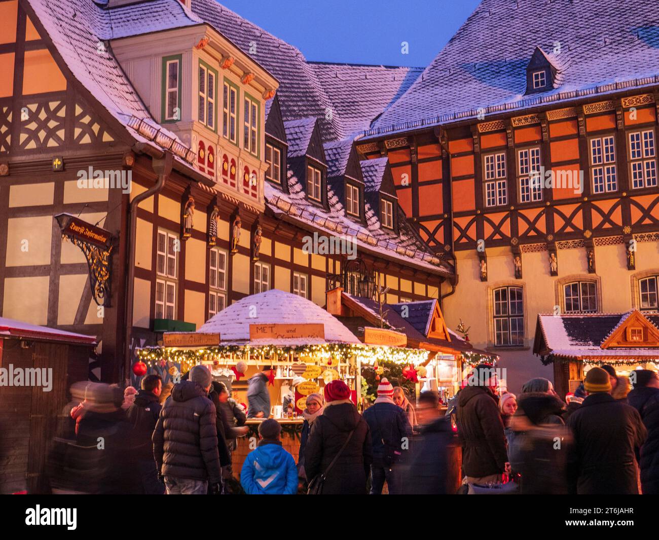 Christmas market at the market place with town hall, Wernigerode, Harz Mountains Stock Photo - Alamy