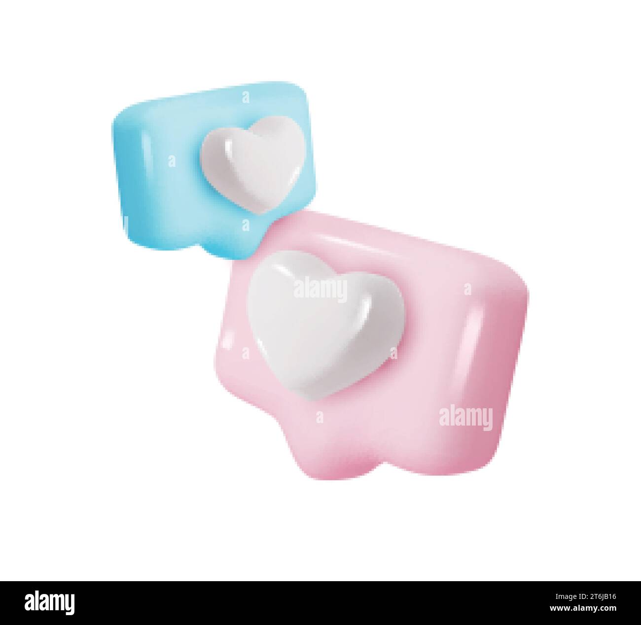 3d Vector Icon Message Dialog Button With Heart Realistic Elements For Design Isolated Object