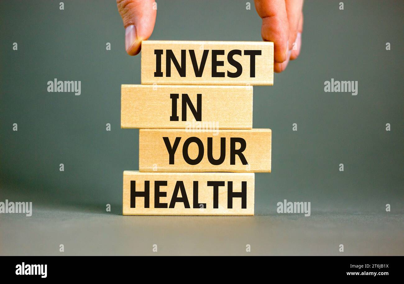 Invest in your health symbol. Concept word Invest in your health on ...