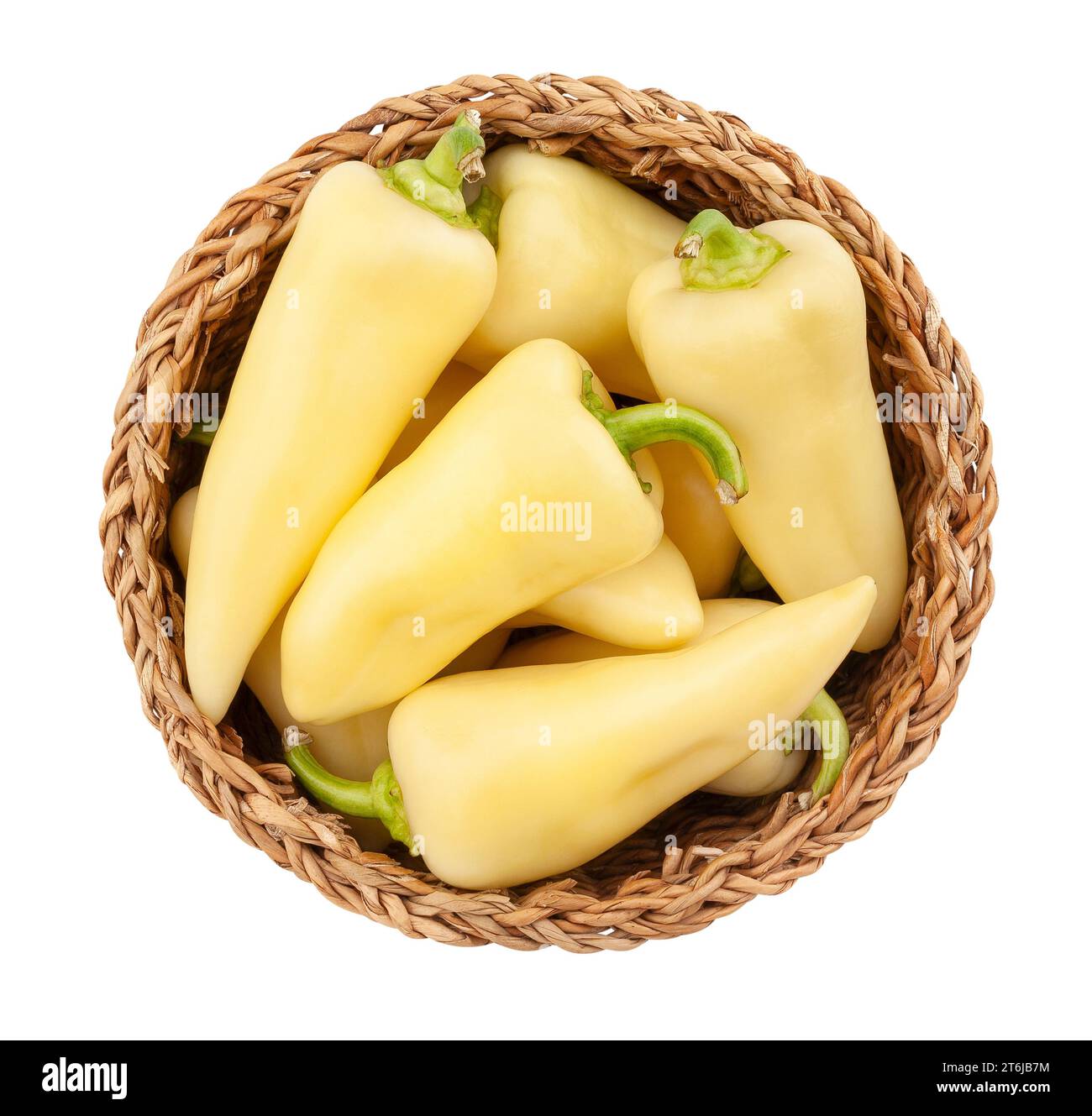 white pepper basket path isolated on white top view Stock Photo - Alamy