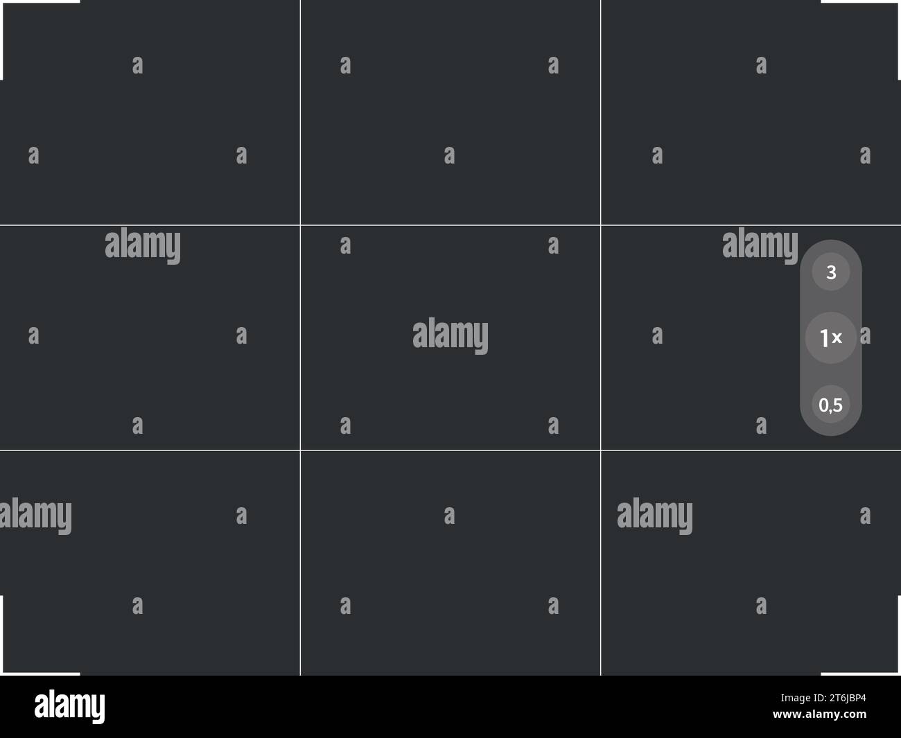 Mobile photo camera frame viewfinder grid template. Vector illustration ...