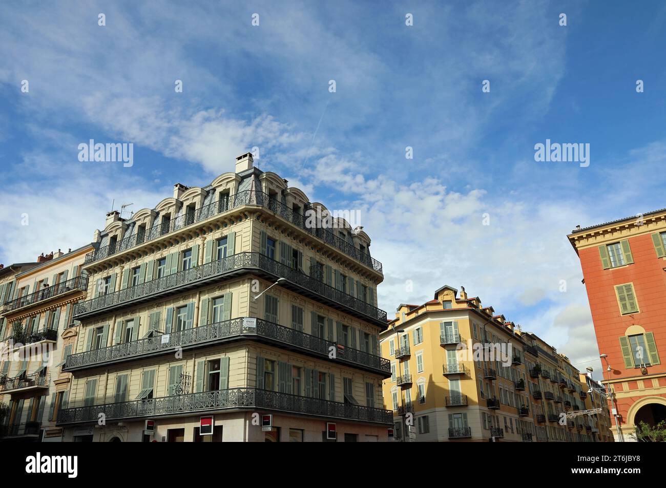 Heritage architecture in the Port Lympia district of Nice on the French ...