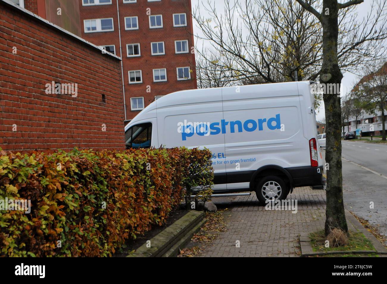 Copenhagen, Denmark /10 November 2023/.Postnord parcels and packets ...