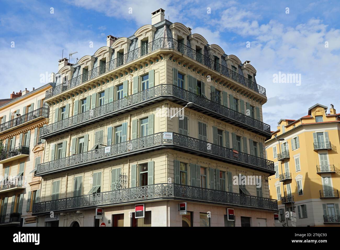 Heritage architecture in the Port Lympia district of Nice on the French ...