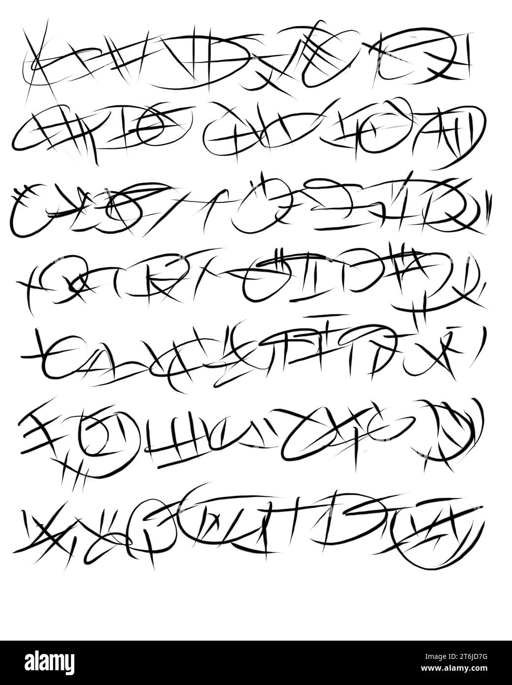 Abstract handwritten text, notes, scribbles, extraterrestrial writing ...