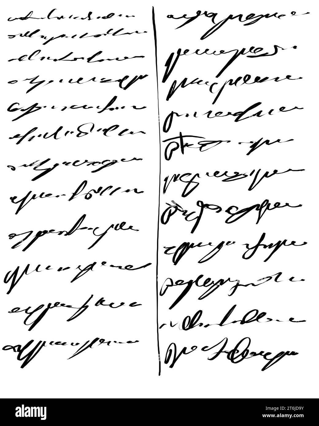 Abstract handwritten text, notes, scribbles, extraterrestrial writing ...