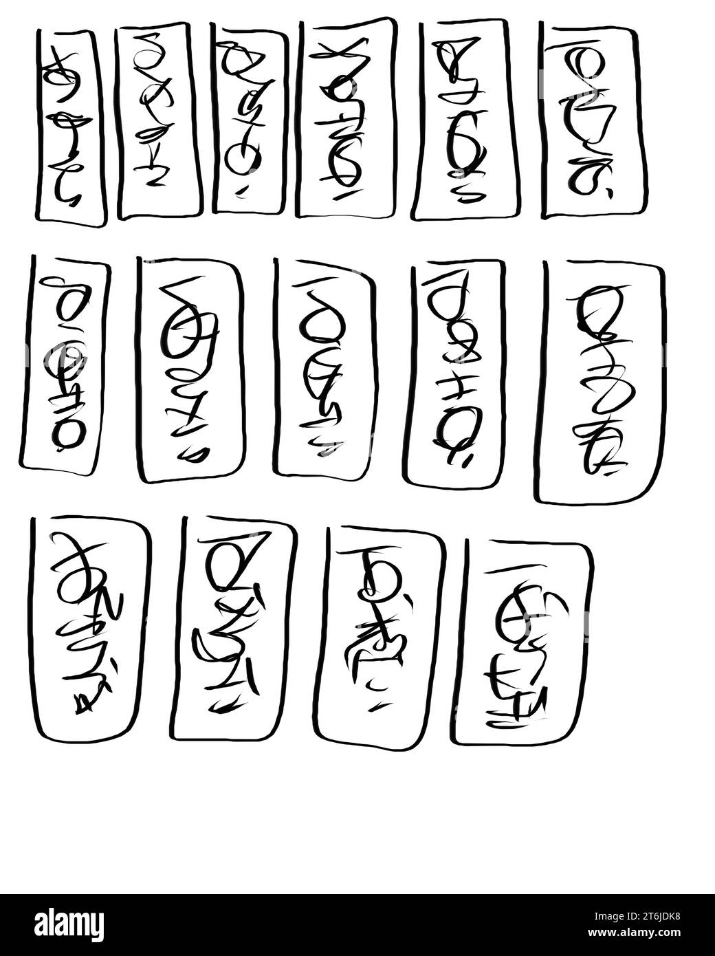 Abstract handwritten text, notes, scribbles, extraterrestrial writing ...