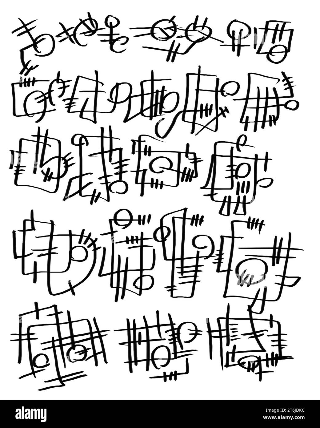 Abstract handwritten text, notes, scribbles, extraterrestrial writing ...
